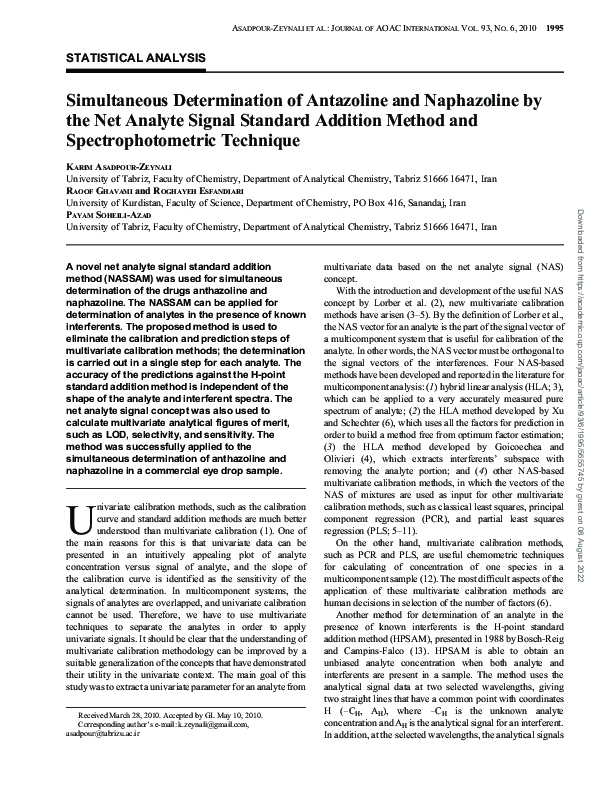 (PDF) Simultaneous Determination of Antazoline and Naphazoline by the Net Analyte Signal ...