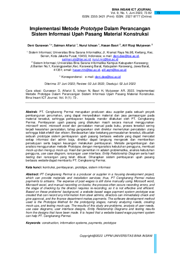 (PDF) Implementasi Metode Prototype Dalam Perancangan Sistem Informasi Upah Pasang Material ...