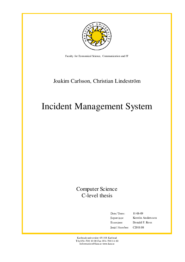 (PDF) Incident Management System