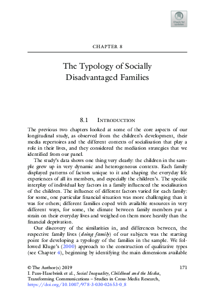 (PDF) The Typology of Socially Disadvantaged Families
