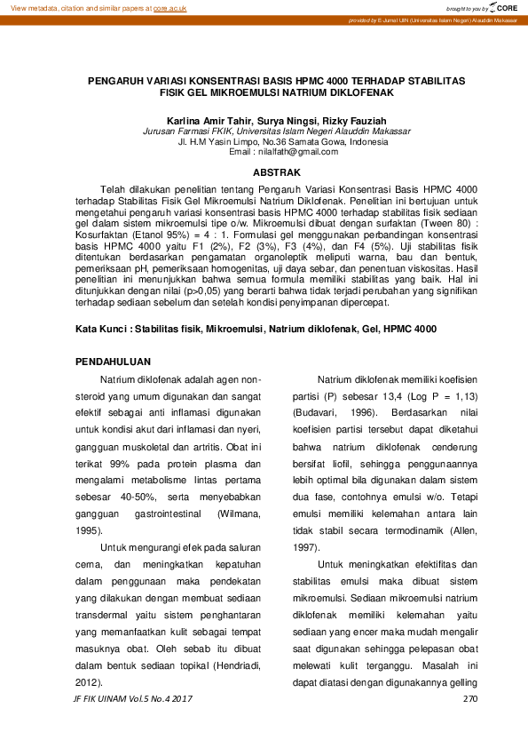 (PDF) Pengaruh Variasi Konsentrasi Basis HPMC 4000 Terhadap Stabilitas ...