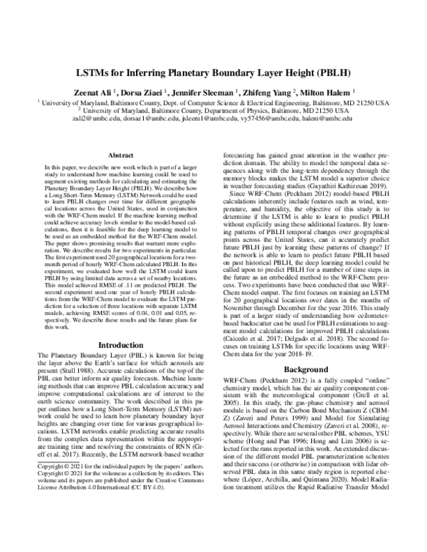 (PDF) LSTMs for Inferring Planetary Boundary Layer Height (PBLH)