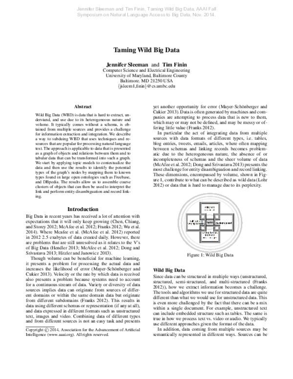 (PDF) Taming Wild Big Data | Jennifer Sleeman - Academia.edu