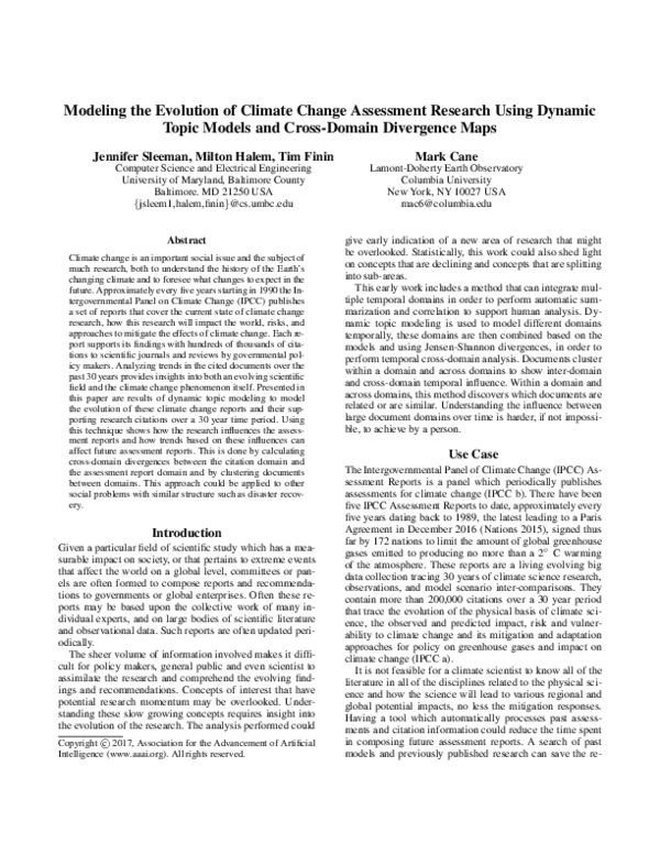 (PDF) Modeling the Evolution of Climate Change Assessment Research Using Dynamic Topic Models ...