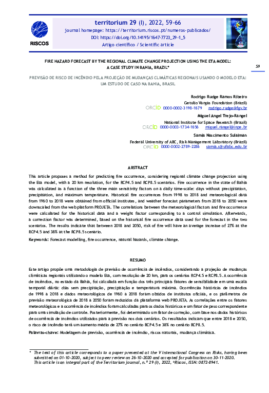 (PDF) Fire hazard forecast by the regional climate change projection ...