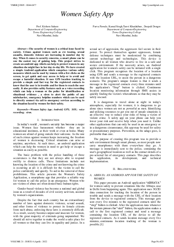 (PDF) Women Safety App