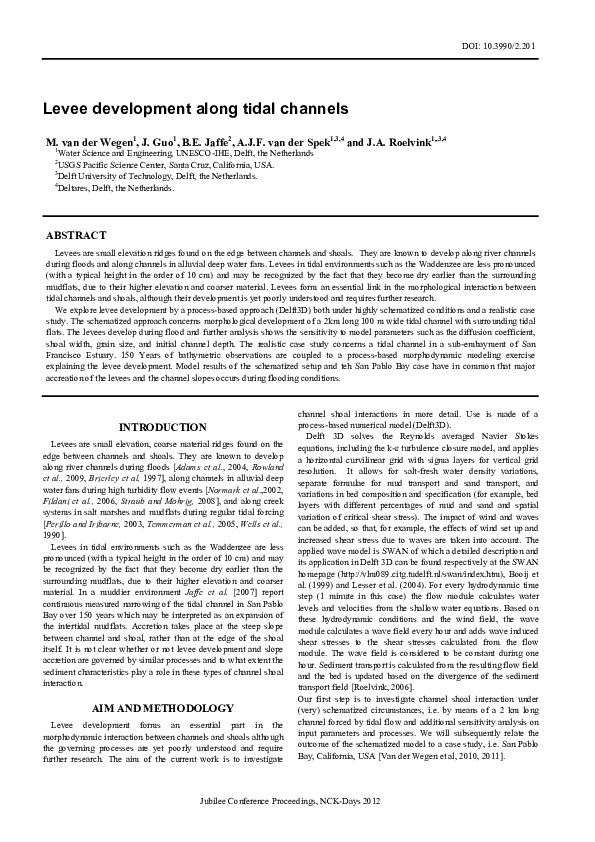 (PDF) Levee development along tidal channels