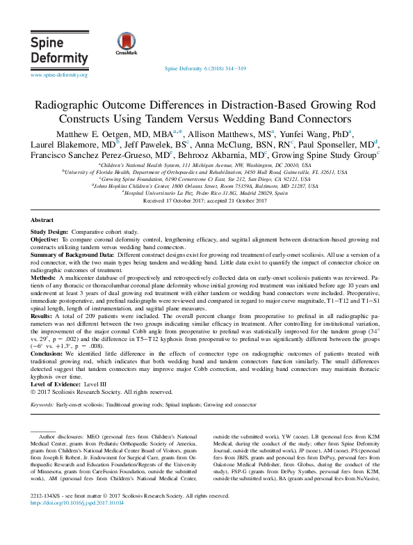 (PDF) Radiographic Outcome Differences in Distraction-Based Growing Rod ...