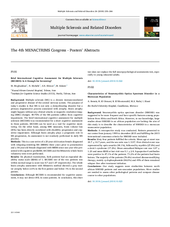 (PDF) Brief International Cognitive Assessment for Multiple Sclerosis ...