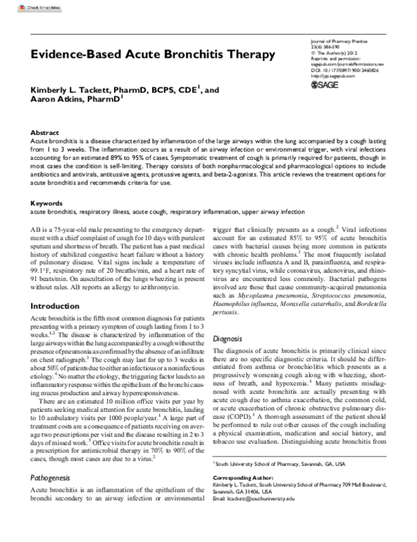 (PDF) Evidence-based acute bronchitis therapy