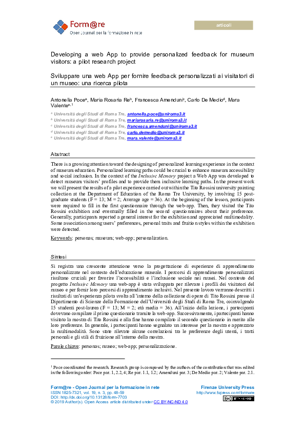 (PDF) Developing a web App to provide personalized feedback for museum ...