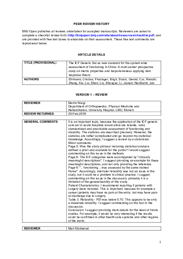 (PDF) ICF Generic Set as new standard for the system wide assessment of ...