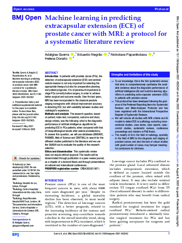 Pdf Machine Learning In Predicting Extracapsular Extension Ece Of