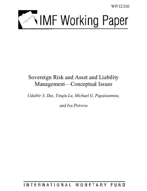 (PDF) Sovereign Risk and Asset and Liability Management: Conceptual ...
