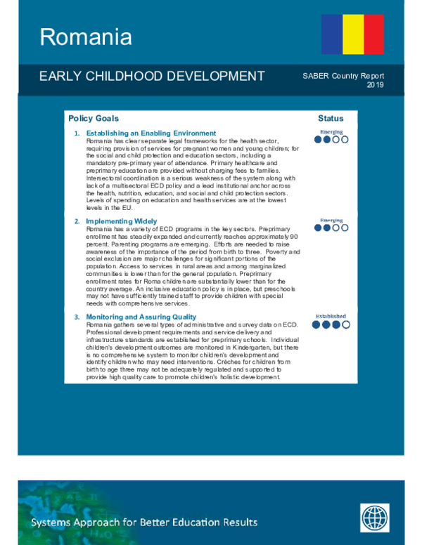 (PDF) Romania Early Childhood Development