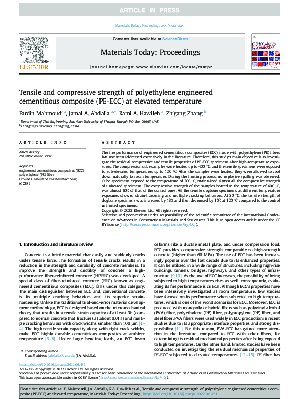(PDF) Tensile and compressive strength of polyethylene engineered ...