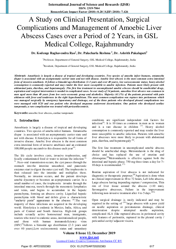 (PDF) A Study on Clinical Presentation, Surgical Complications and ...