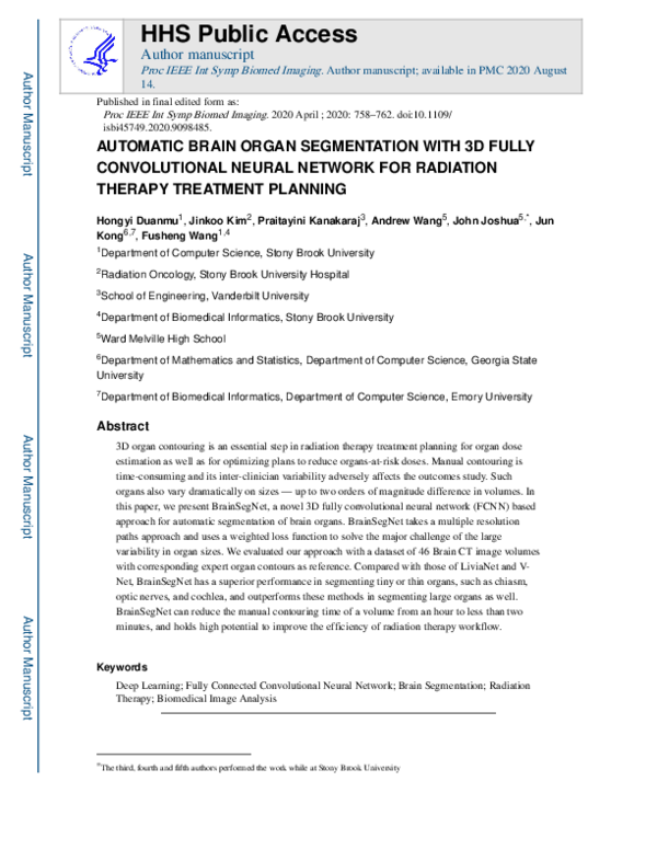 (PDF) Automatic Brain Organ Segmentation with 3D Fully Convolutional Neural Network for ...