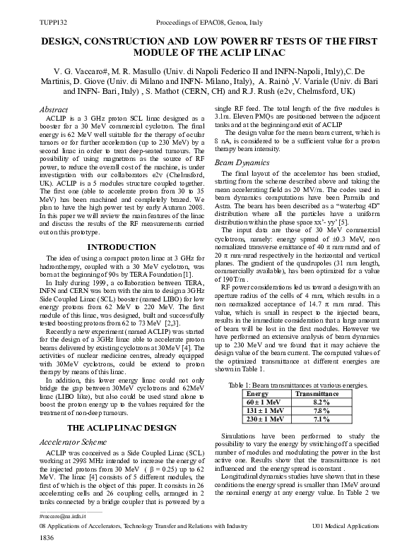 (PDF) Design, construction and low power RF tests of the first module ...