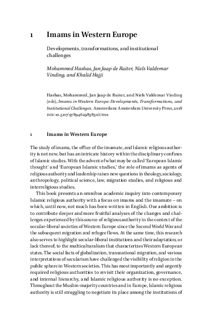 (PDF) 1. Imams in Western Europe
