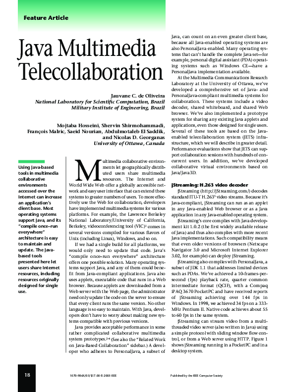 (PDF) Java multimedia telecollaboration