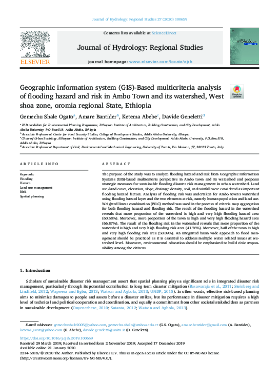 (PDF) Geographic information system (GIS)-Based multicriteria analysis of flooding hazard and ...