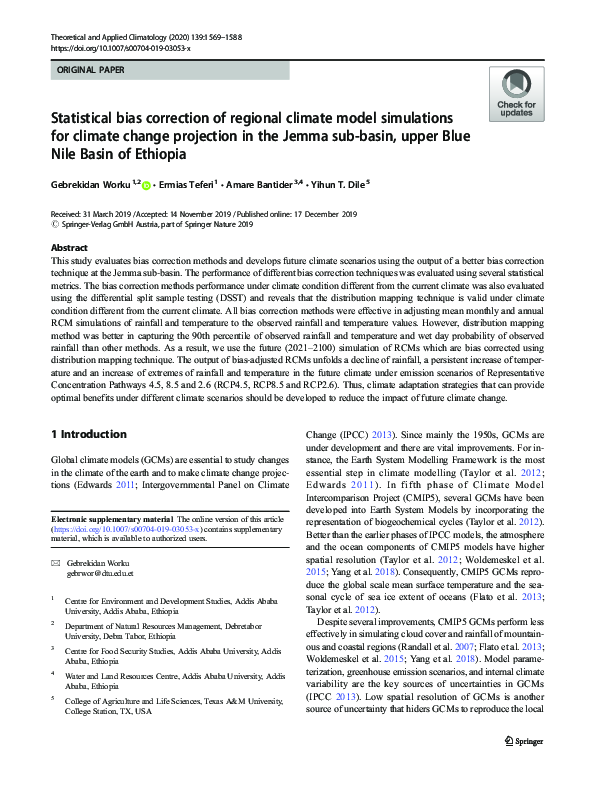 (PDF) Statistical bias correction of regional climate model simulations for climate change ...