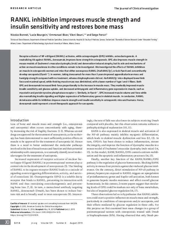 (PDF) RANKL inhibition improves muscle strength and insulin sensitivity ...