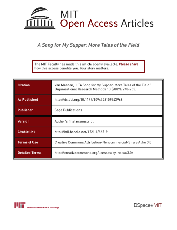(PDF) A Song for My Supper