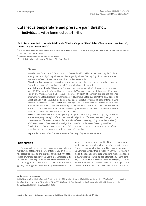 (PDF) Cutaneous temperature and pressure pain threshold in individuals ...