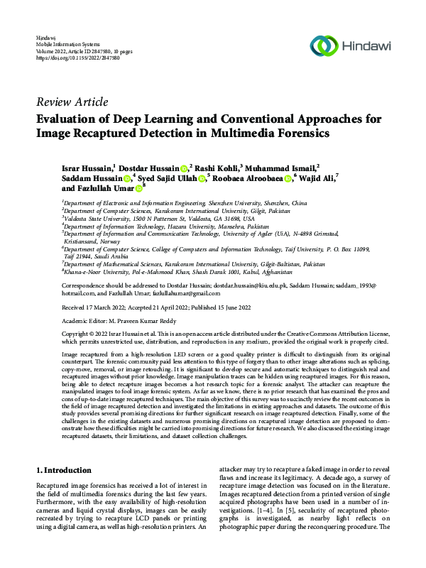 (PDF) Evaluation of Deep Learning and Conventional Approaches for Image ...