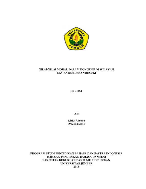 (PDF) Nilai-Nilai Moral Dalam Dongeng DI Wilayah Eks-Karesidenan Besuki