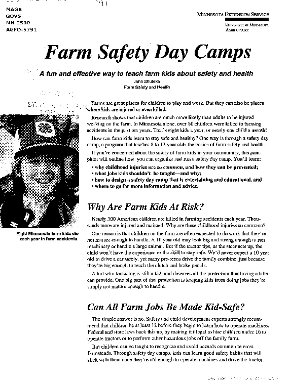 (PDF) Farm safety day camps: a fun and effective way to teach farm kids ...