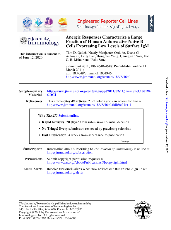 (PDF) Anergic responses characterize a large fraction of human ...
