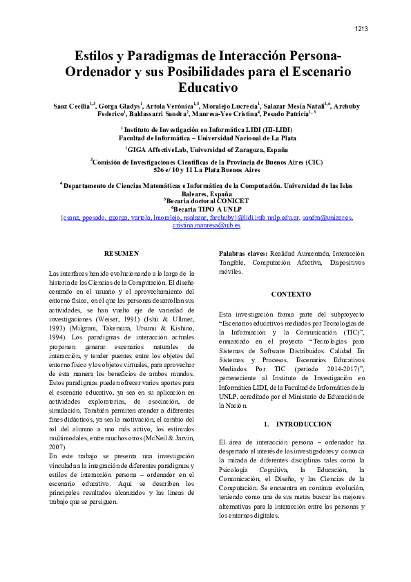 (PDF) Estilos y paradigmas de interacción persona-ordenador y sus ... (PDF) Estilos y paradigmas de interacción persona-ordenador y sus ...