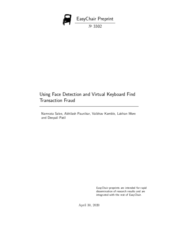 (PDF) Using Face Detection and Virtual Keyboard Find Transaction Fraud | Namrata Salve ...