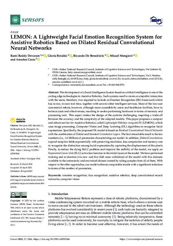 (PDF) LEMON: A Lightweight Facial Emotion Recognition System for ...