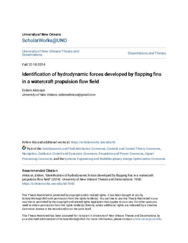 (PDF) Hydrodynamic Forces of Flapping Fins in Propulsion