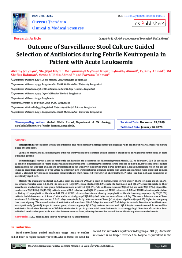 (PDF) Outcome of Surveillance Stool Culture Guided Selection of ...