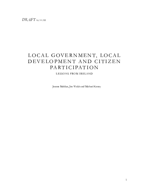 (PDF) Local government, local development and citizen participation ...