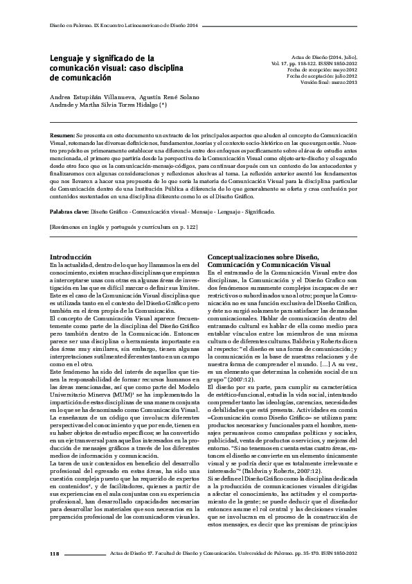 (PDF) Lenguaje y significado de la comunicación visual: caso disciplina de comunicación ...