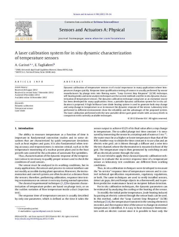 (PDF) A laser calibration system for in situ dynamic characterization ...