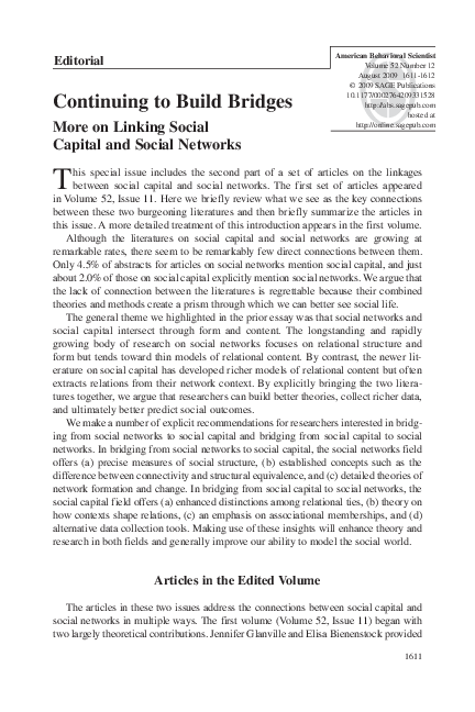 (PDF) Continuing to Build Bridges