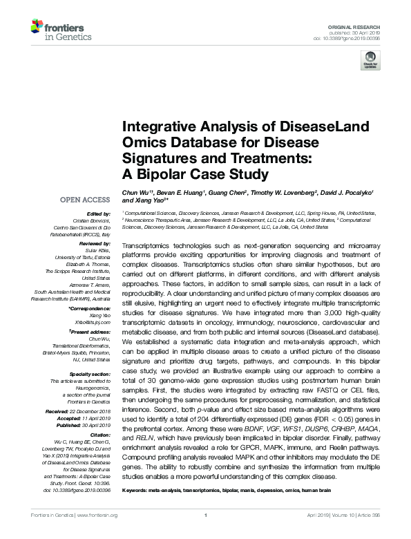 (PDF) Integrative Analysis of DiseaseLand Omics Database for Disease Signatures and Treatments ...