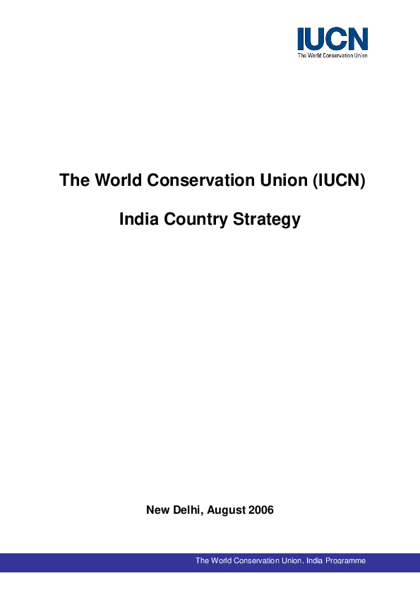 (PDF) The World Conservation Union (IUCN) India Country Strategy ...