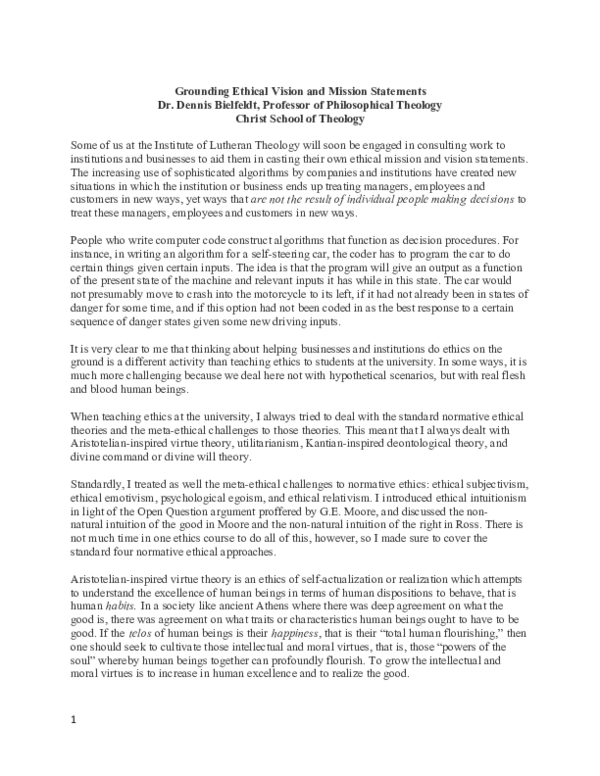 (DOC) Grounding Ethical Vision and Mission Statements