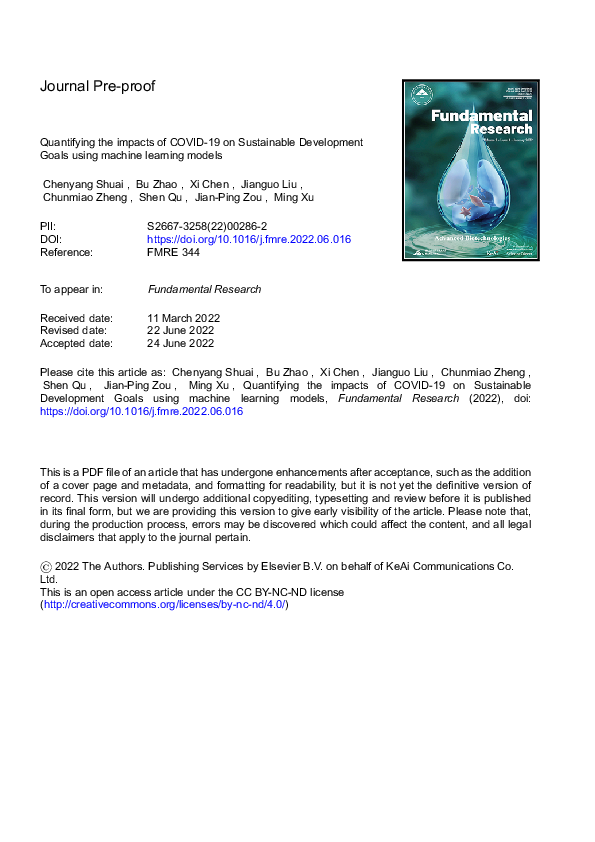 (PDF) Journal Pre-proof Quantifying the impacts of COVID-19 on ...