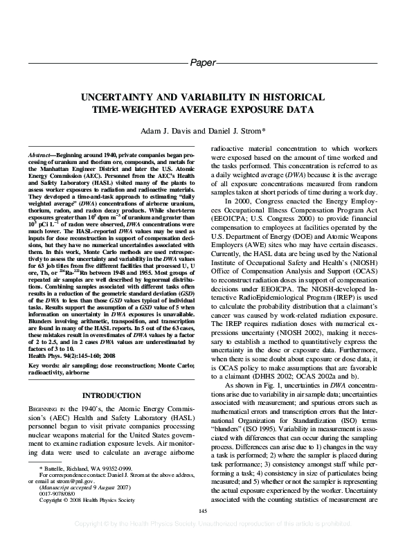 (PDF) Uncertainty and Variability in Historical Time-Weighted Average ...