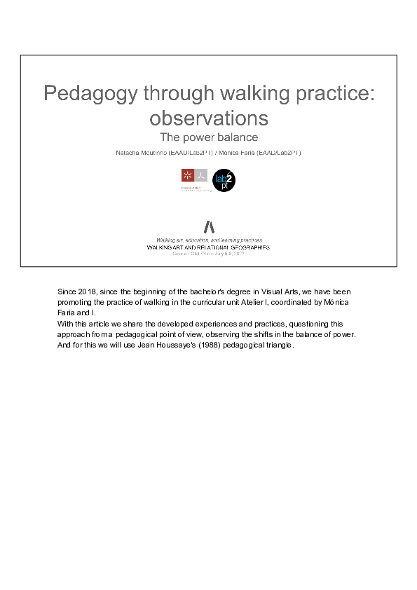 (PDF) Pedagogy through walking practice