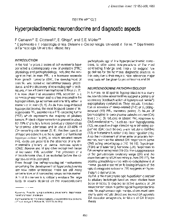 (PDF) Hyperprolactinemia: Pathophysiology and Diagnosis